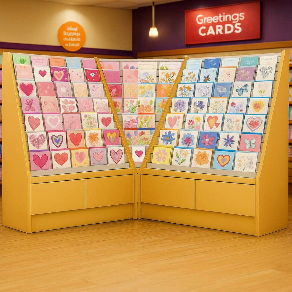 15 Tier Greeting Card Corner Display Unit - Uni-Shop