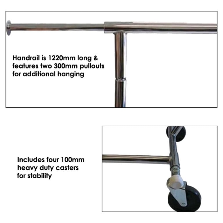 Chrome Collapsible Clothes Rail - Uni-Shop