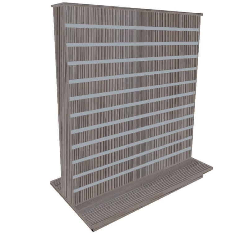 Slimline Slatwall Gondola Display Island – Pino Grey - Uni-Shop Fitting Ltd
